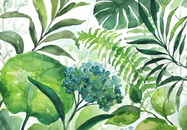Private Color Therapy Workshop: Paint Various Shades of Green | skilldeer